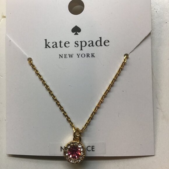 kate spade | Jewelry | Kate Spade New Pink Pave Halo Necklace | Poshmark